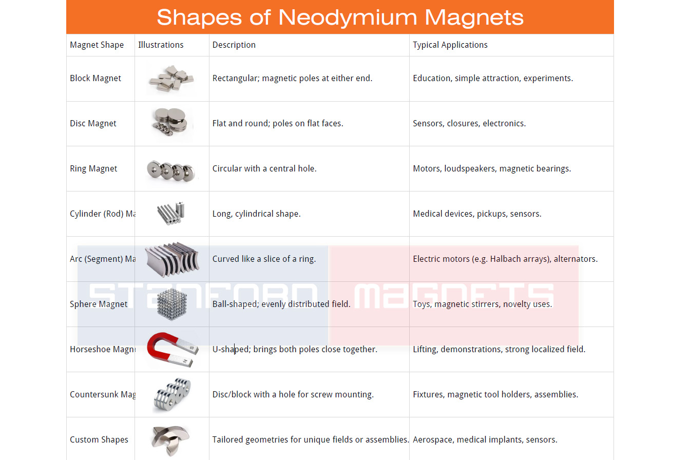 Selecting Different Shapes of Neodymium Magnets
