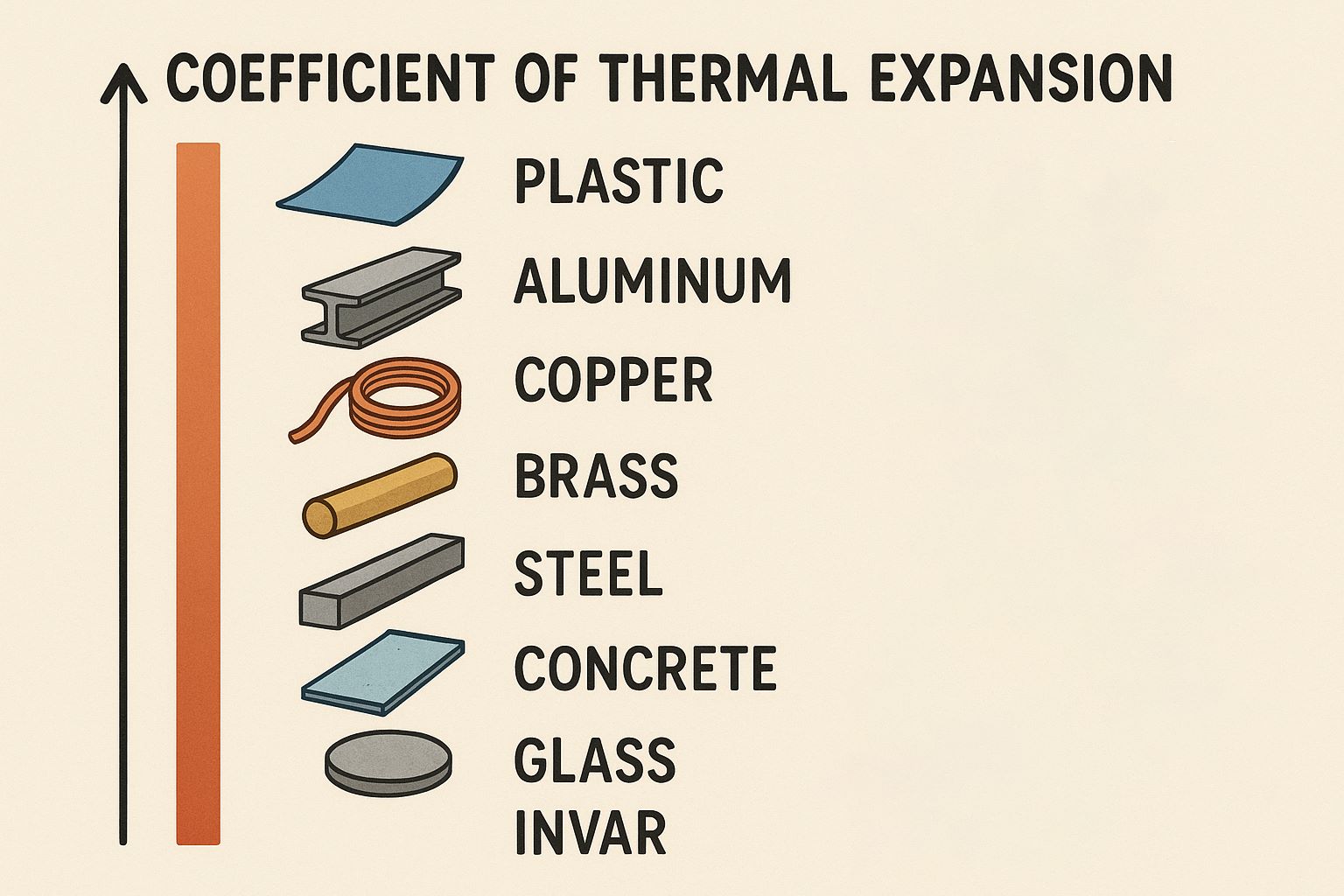 High, Medium, and Low Coefficient of Thermal Expansion (CTE) Materials